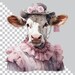 Lady Cow Clipart, Cute Cow PNG, Farm Cow Clipart, Junk Journals ...