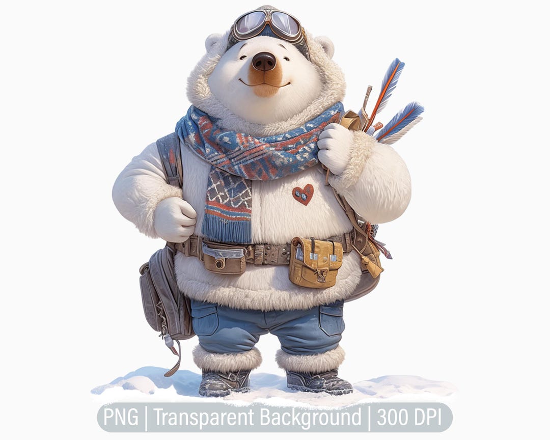 Eskimo Polar Bear Clipart, Artic Animal PNG, Tribal Polar Clipart, Junk ...