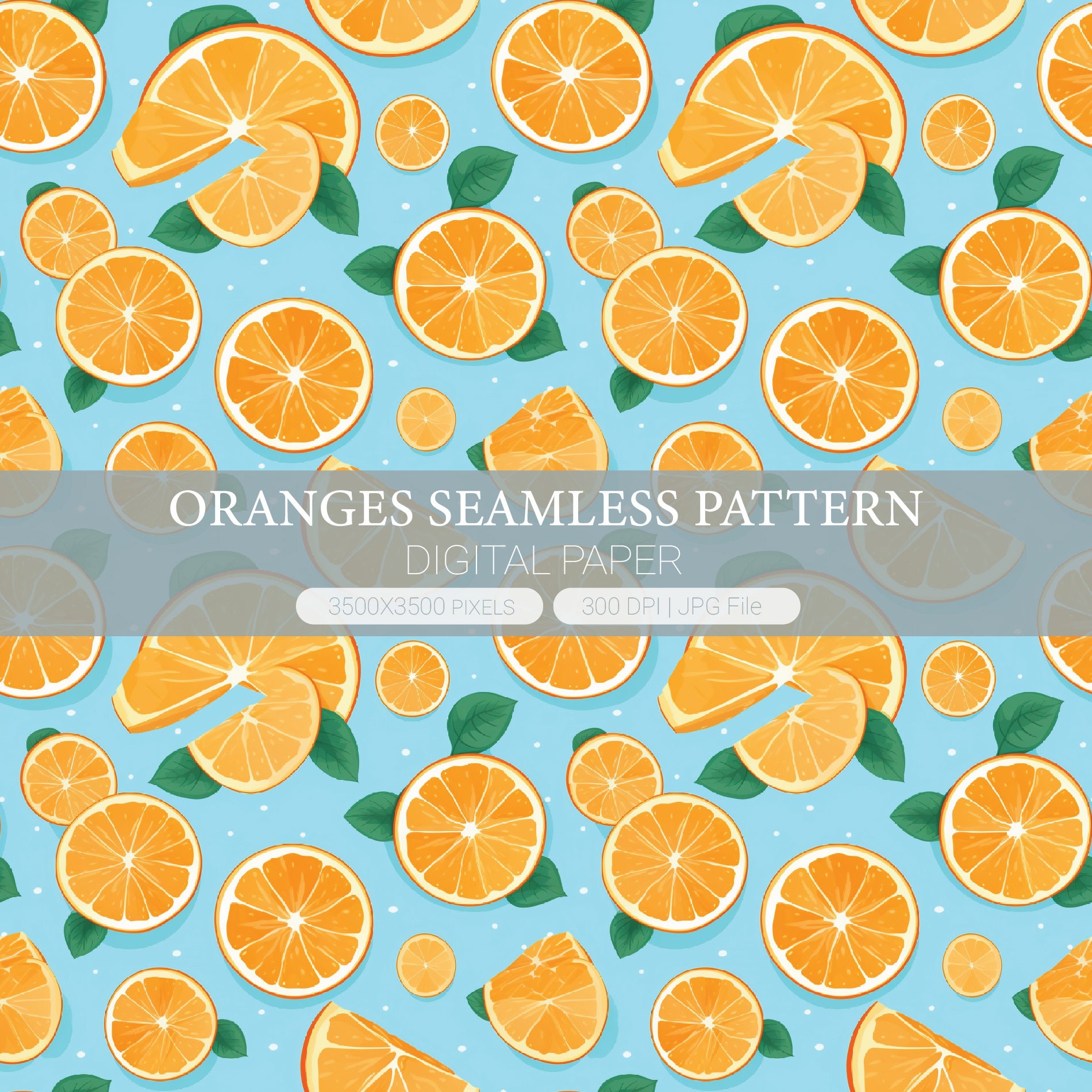 Orange Digital Paper, Orange Fruits Seamless Pattern, Oranges ...