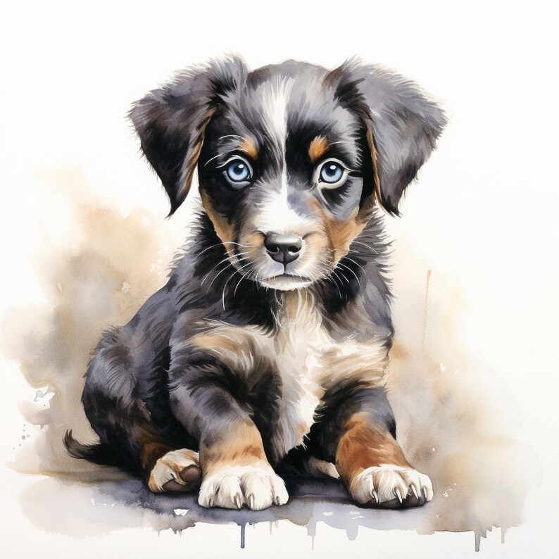 Watercolor Puppies Clipart Puppy Clipart Graphics Puppy - Etsy