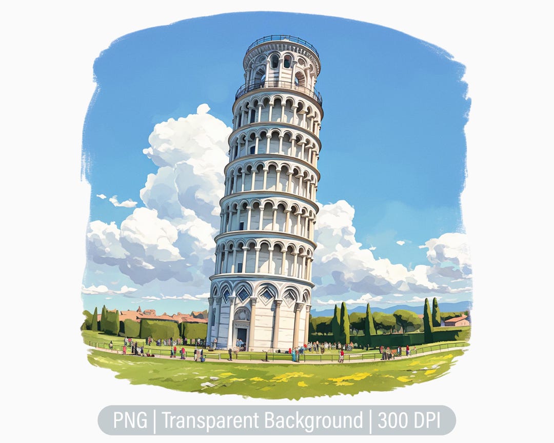 Leaning Tower of Pisa Clipart, Italy PNG, Rome Clipart, Italian, Junk ...