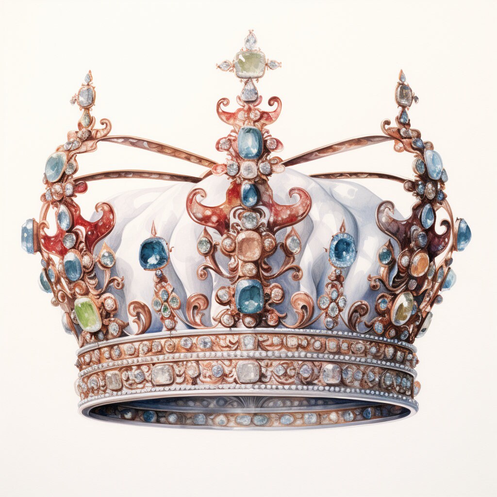 Watercolour Royal Crown Clipart Princess Crown tiara - Etsy