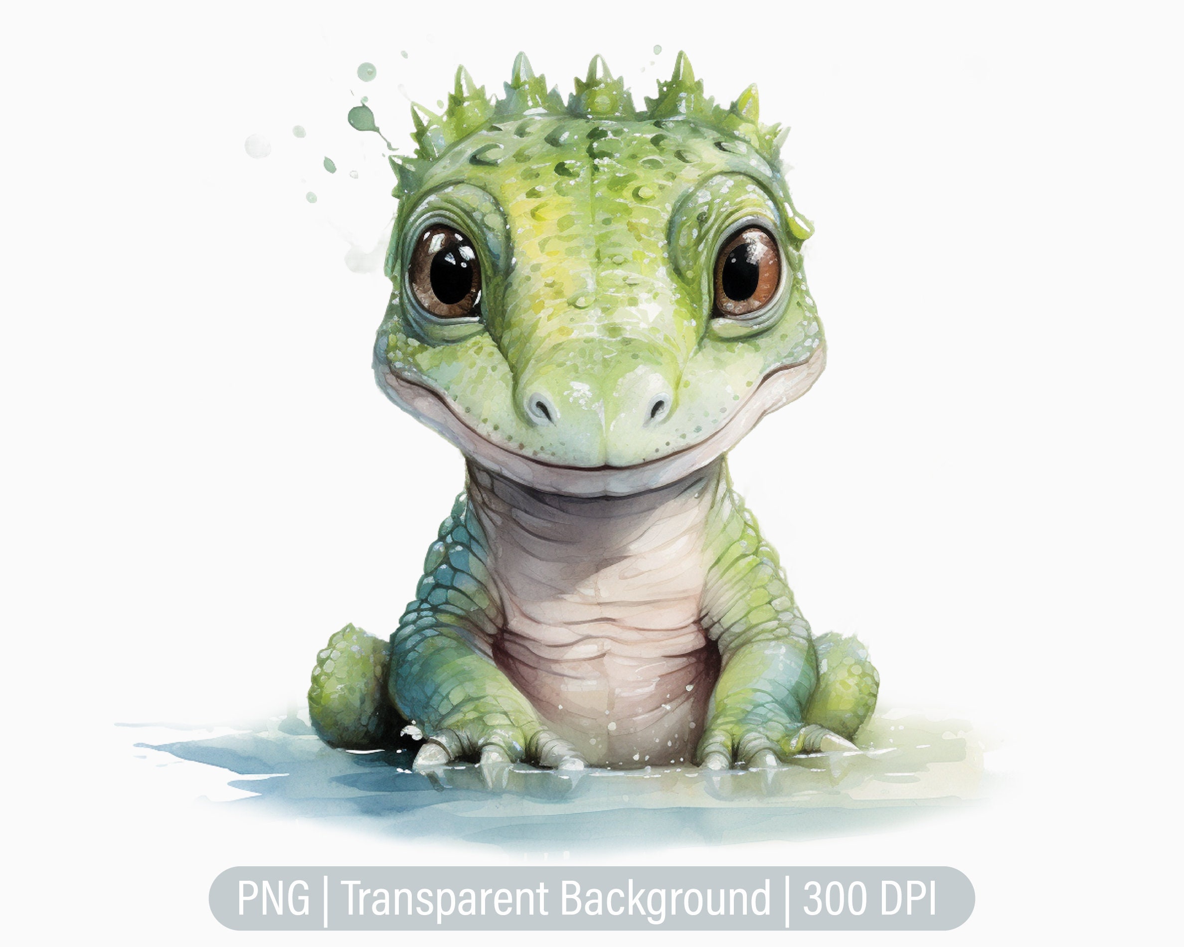Baby Alligator Clipart, Cute Alligator PNG, Crocodile Prints, Junk ...