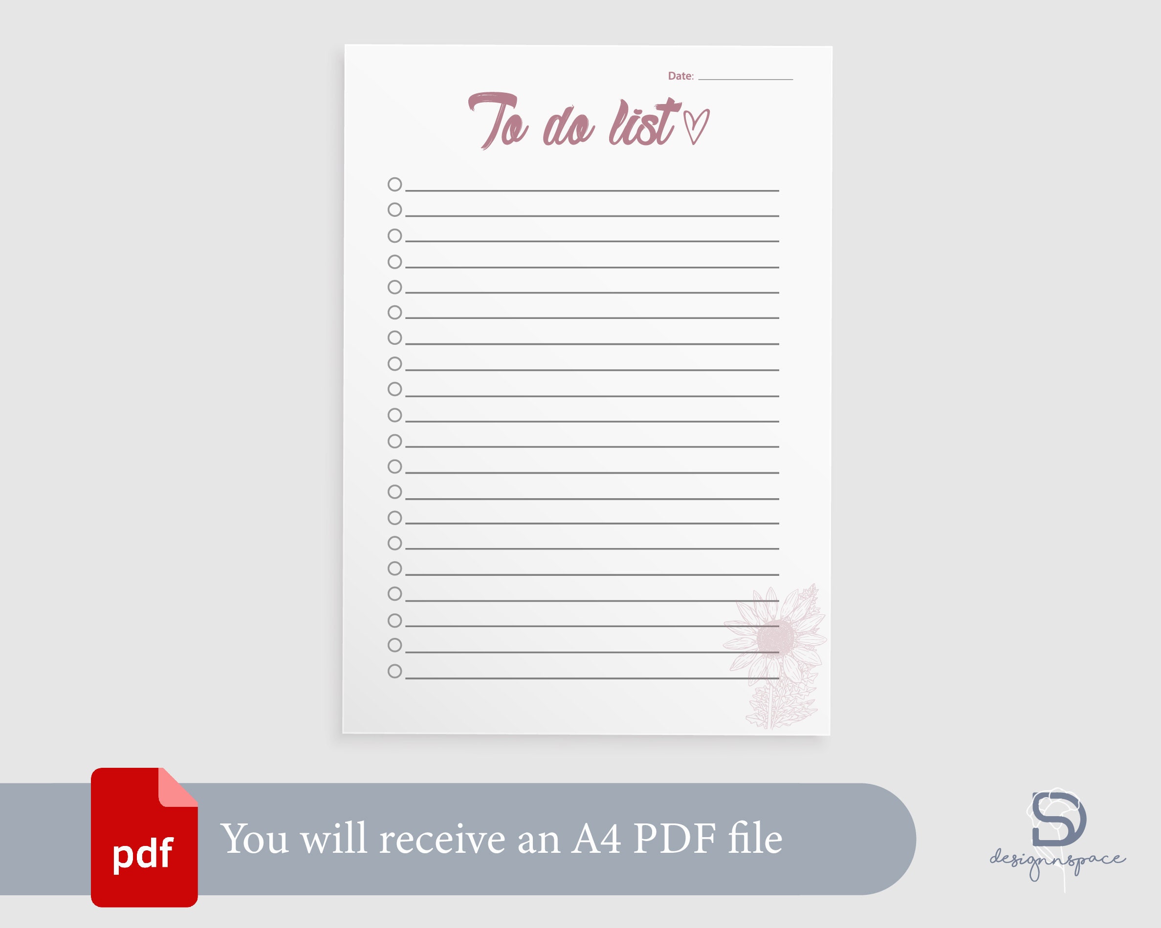 Printable to Do List Simple Tasks List Template Productivity - Etsy