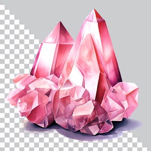 Pink Crystal Clipart, Pink Fairy Crystals, Magical Crystal Clipart ...