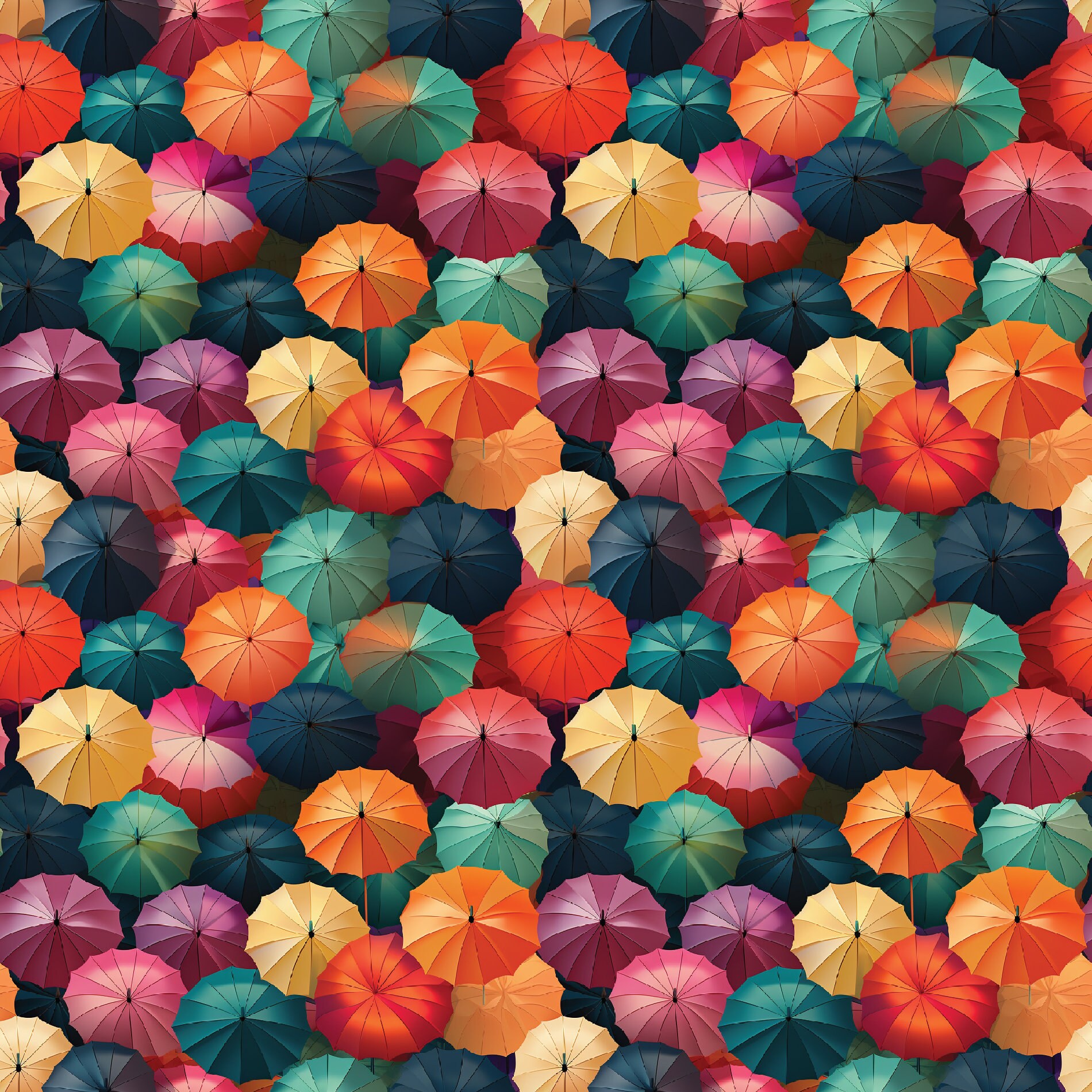 Umbrella Digital Paper Umbrellas Seamless Pattern Colorful - Etsy