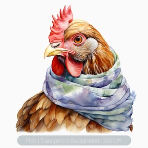 Watercolor Chicken Clipart, Farm Animals Clip Art, Hen Clipart ...