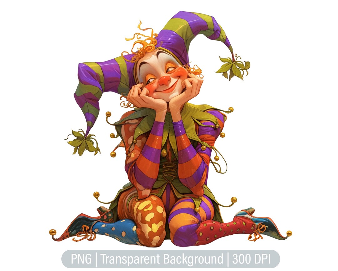Whimsical Jester Clipart, Clown PNG, Circus, Jester Girl, Junk Journals ...