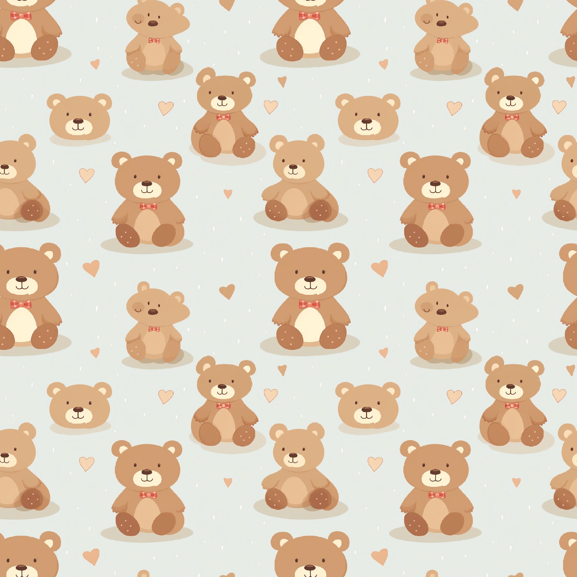 Teddy Bear Digital Paper, Teddy Bear Seamless Pattern, Nursery Patterns ...