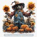 Sunflower Scarecrow Clipart, Halloween PNG, Spooky, Junk Journals ...