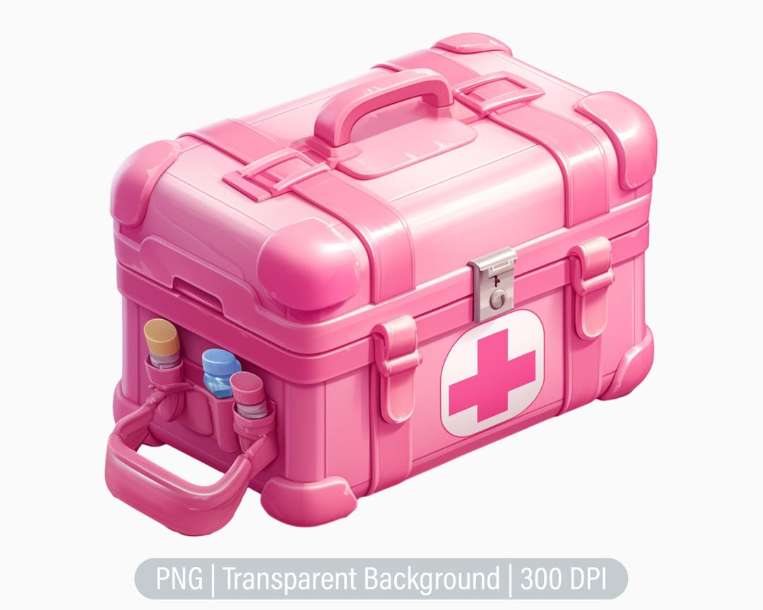 Pink First Aid Box Clipart, Medical Png, Health Care, Junk Journals ...
