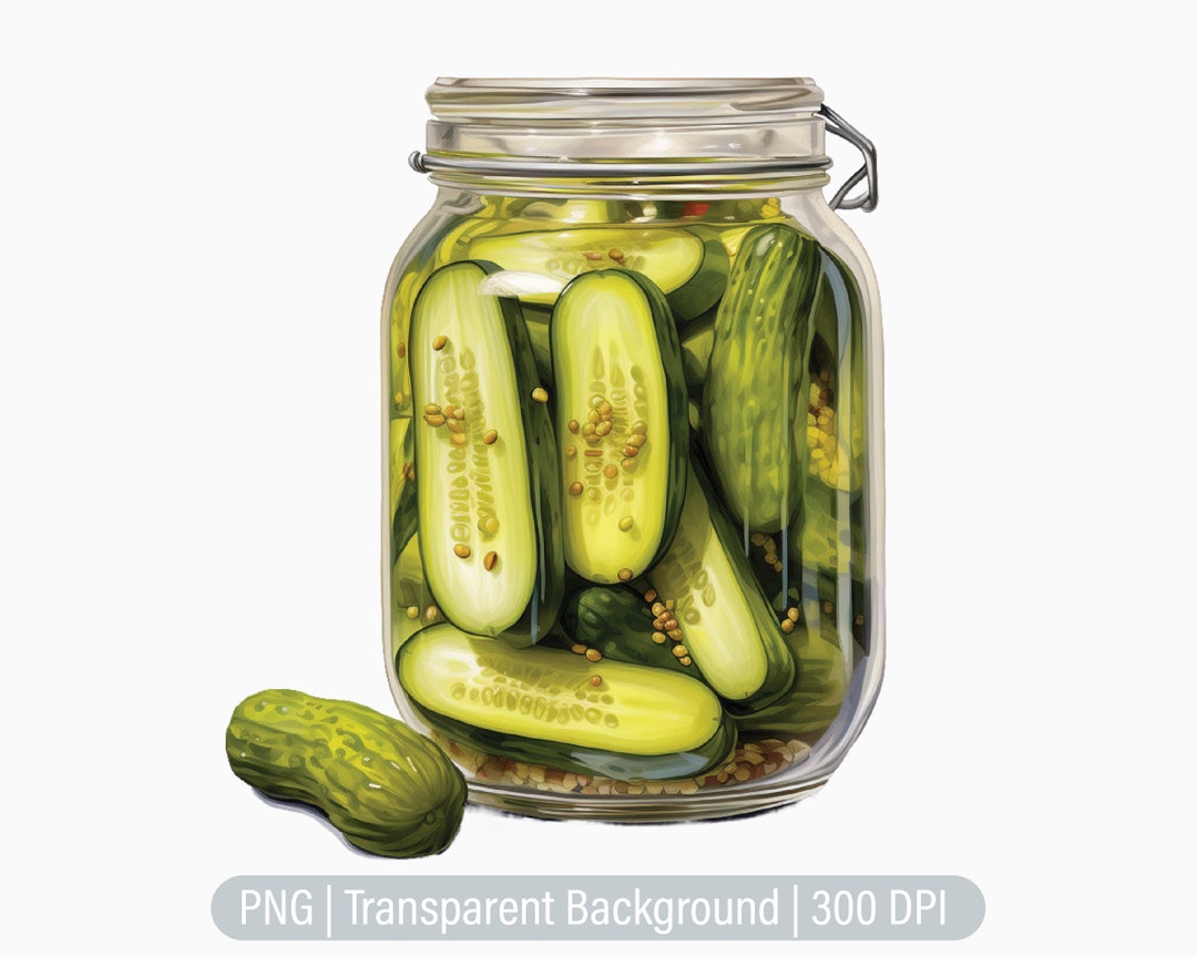 Pickles Clipart, Pickle Jar Clipart, Canned Pickles, Junk Journals ...