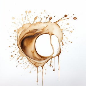 Watercolor Coffee Stains Clipart, Coffee Drinks Clipart, Coffee Ring ...