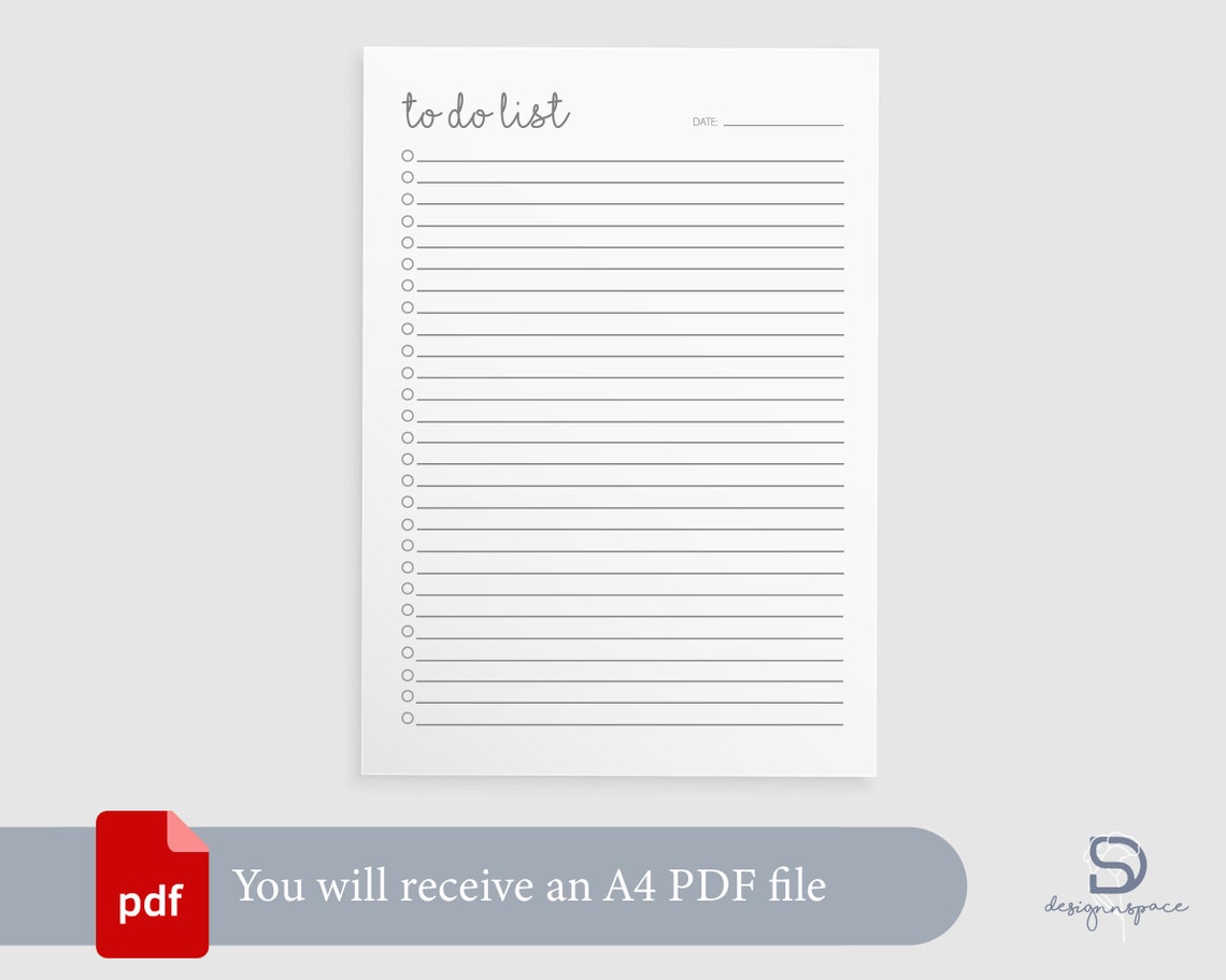 Printable to Do List Simple Tasks List Template Productivity - Etsy