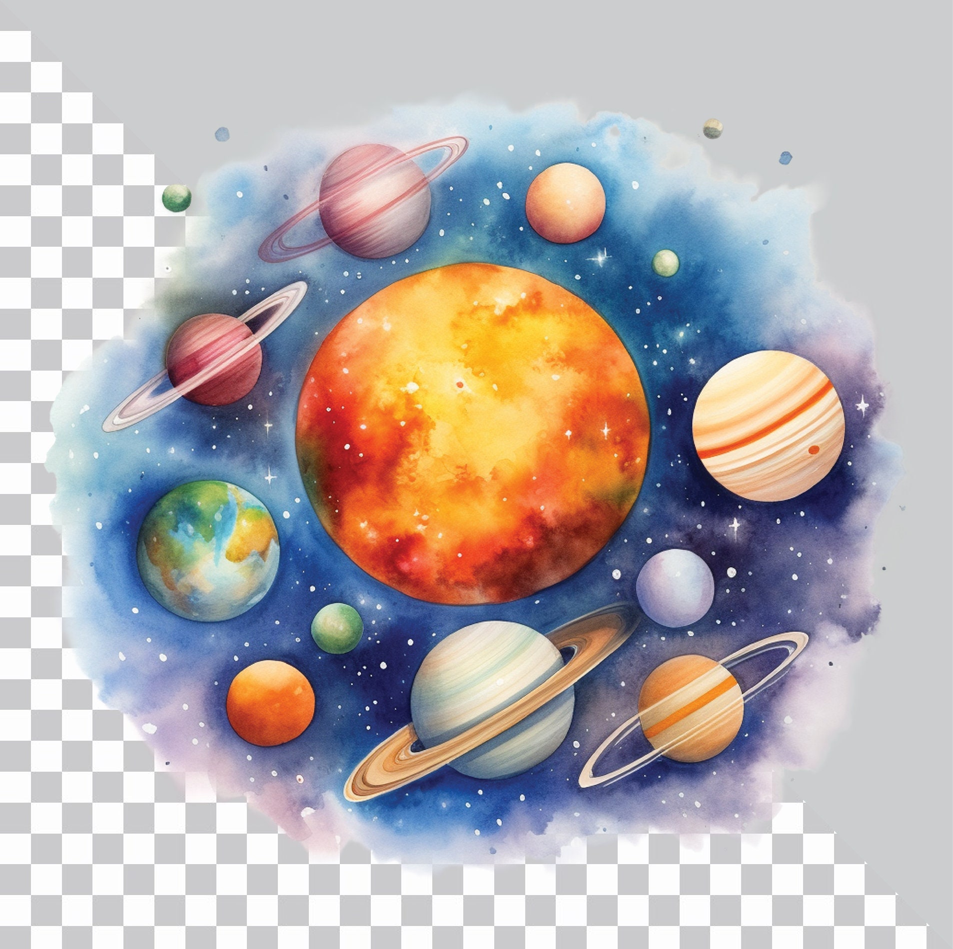 Planets Clipart, Solar System Clipart, Outer Space, Celestial, Junk ...