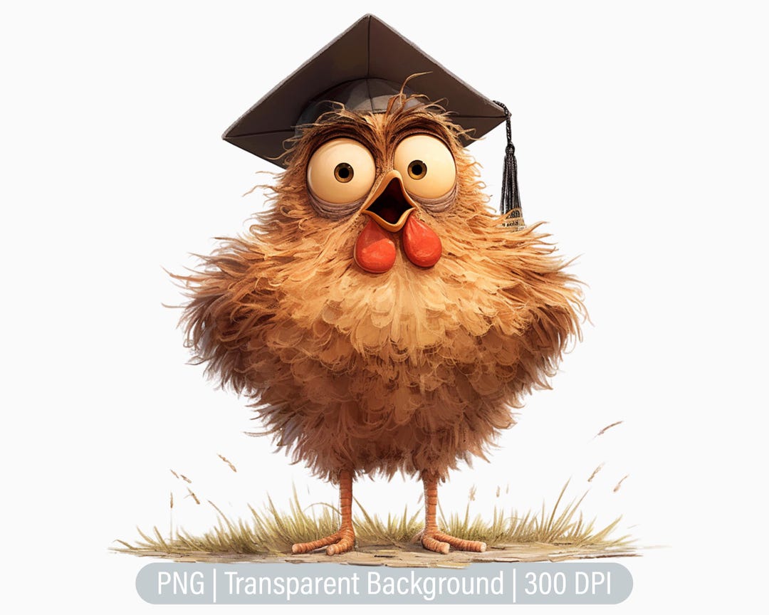 Graduation Chicken Clipart, Quirky Farm Animals PNG, Chic, Junk ...