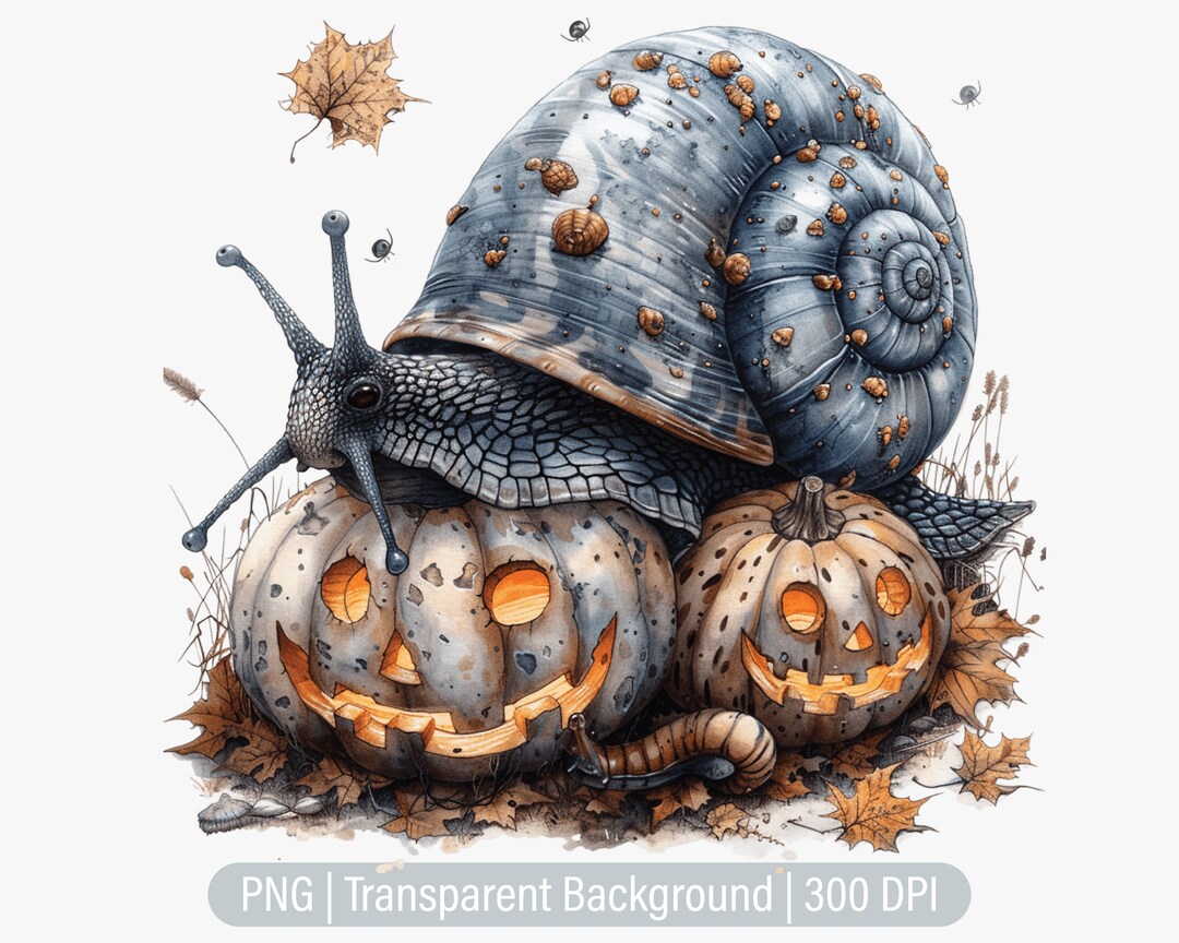 Halloween Snail Clipart, Halloween PNG, Spooky Snail, Junk Journals ...
