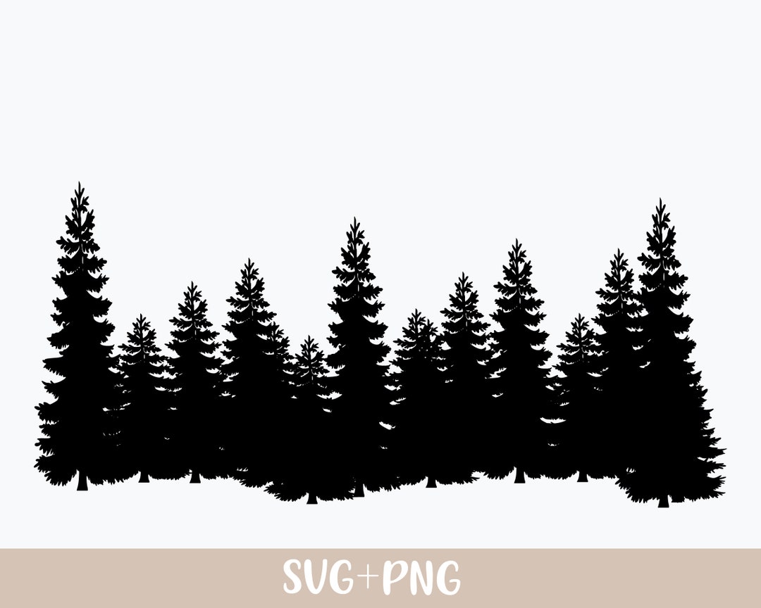 Treeline Forest SVG, Tree Clipart Svg, Tree Silhouette Svg, Tree Line ...