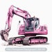 Pink Excavator Clipart, Girl Construction Vehicles PNG, Junk Journals ...