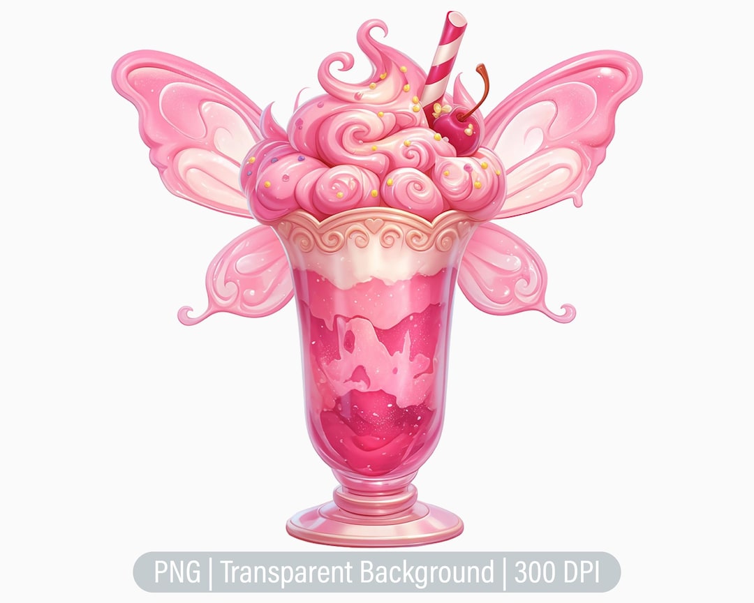 Pink Fairy Milkshake Clipart, Cute Fairy PNG, Pink Drink, Clipart, Junk ...