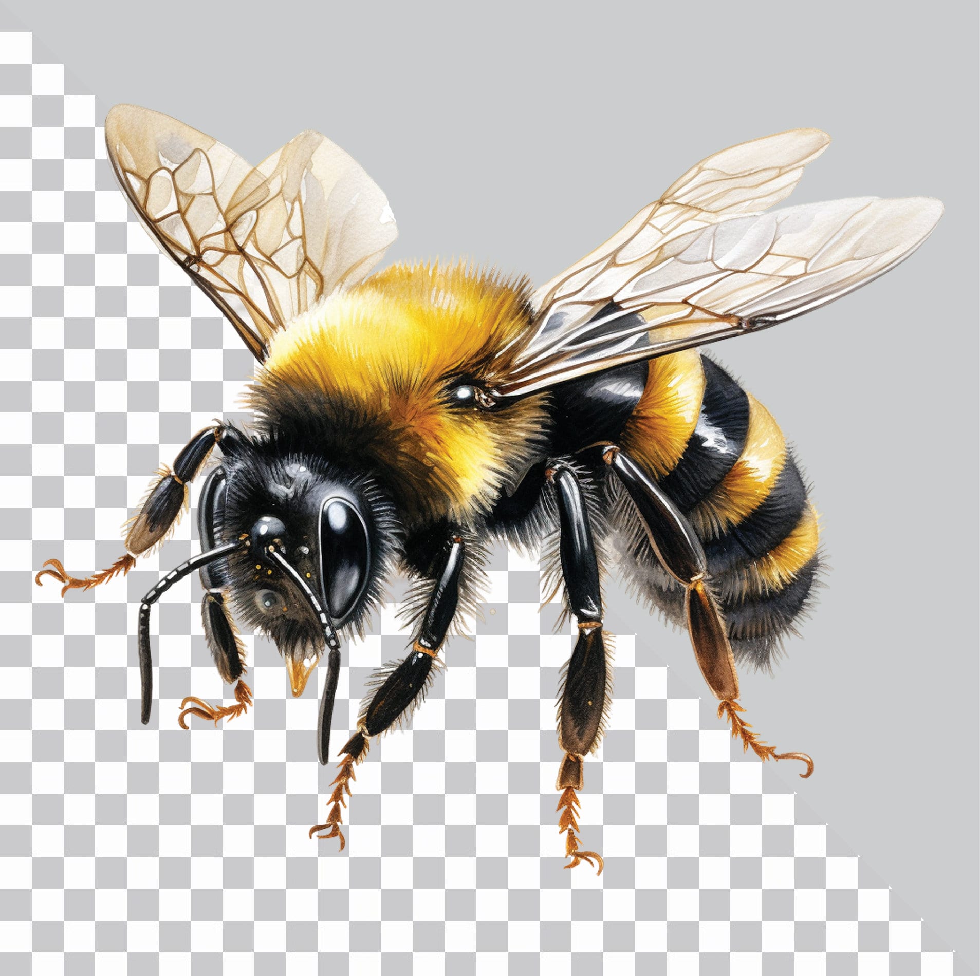 Bee Clipart, Bumble Bee PNG, Spring Bee Flowers, Junk Journals ...