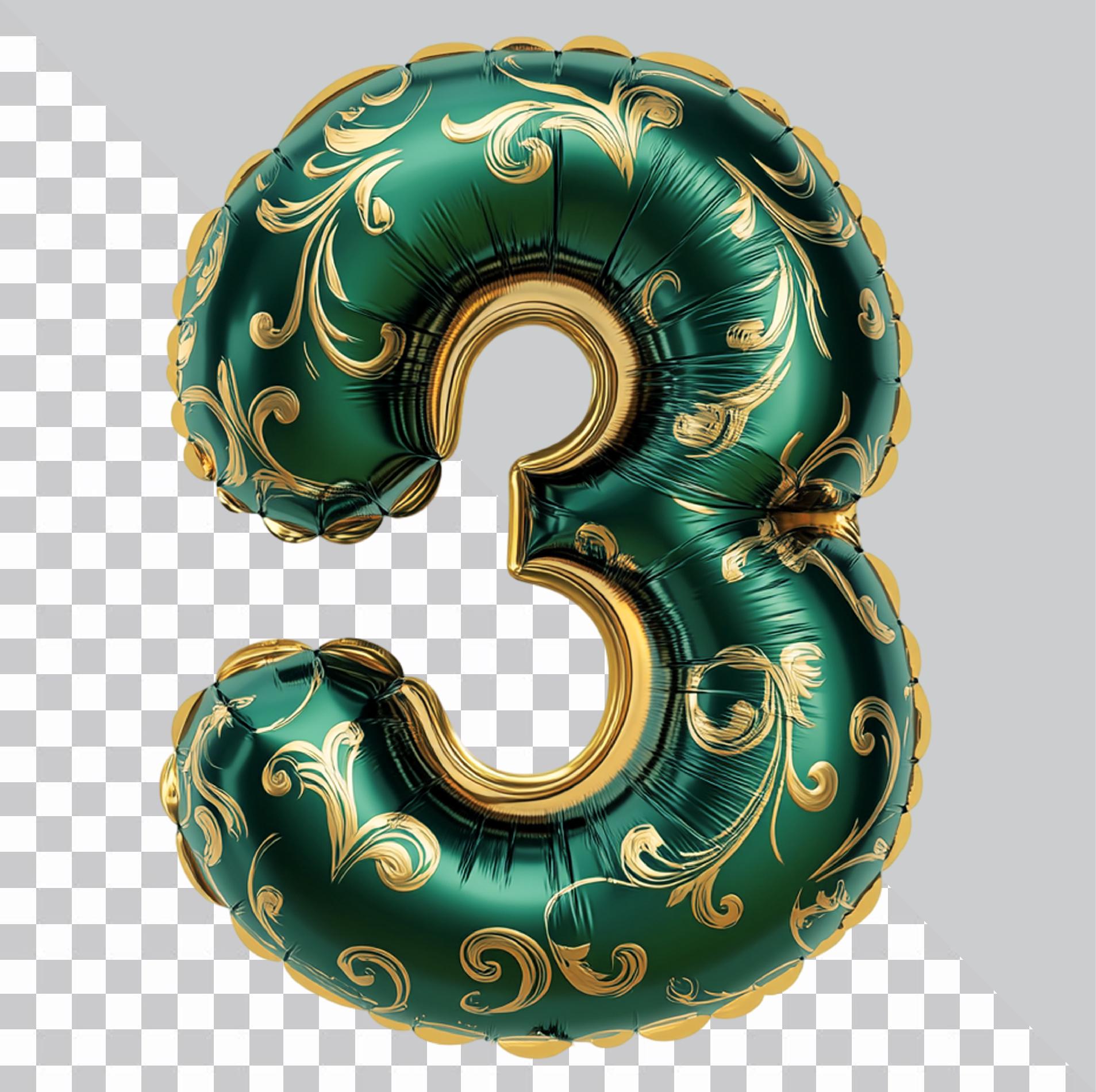 Green Balloon Numbers Clipart, Foil Balloons Png, Party, Celebration ...