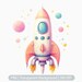 Spaceship Clipart, Rocket Ship PNG, Pink Space Rocket, Junk Journals ...