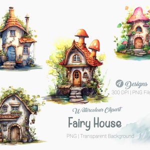Watercolor Fairy House Clipart, Little Tiny Fairy House Png, Fantasy ...