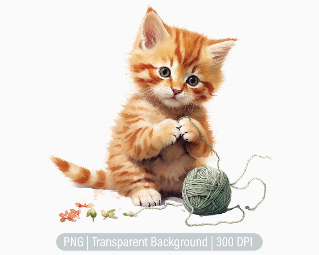 Cat With Wool Clipart, Knitting Wool, Knitting Yarn, Kitten, Junk ...