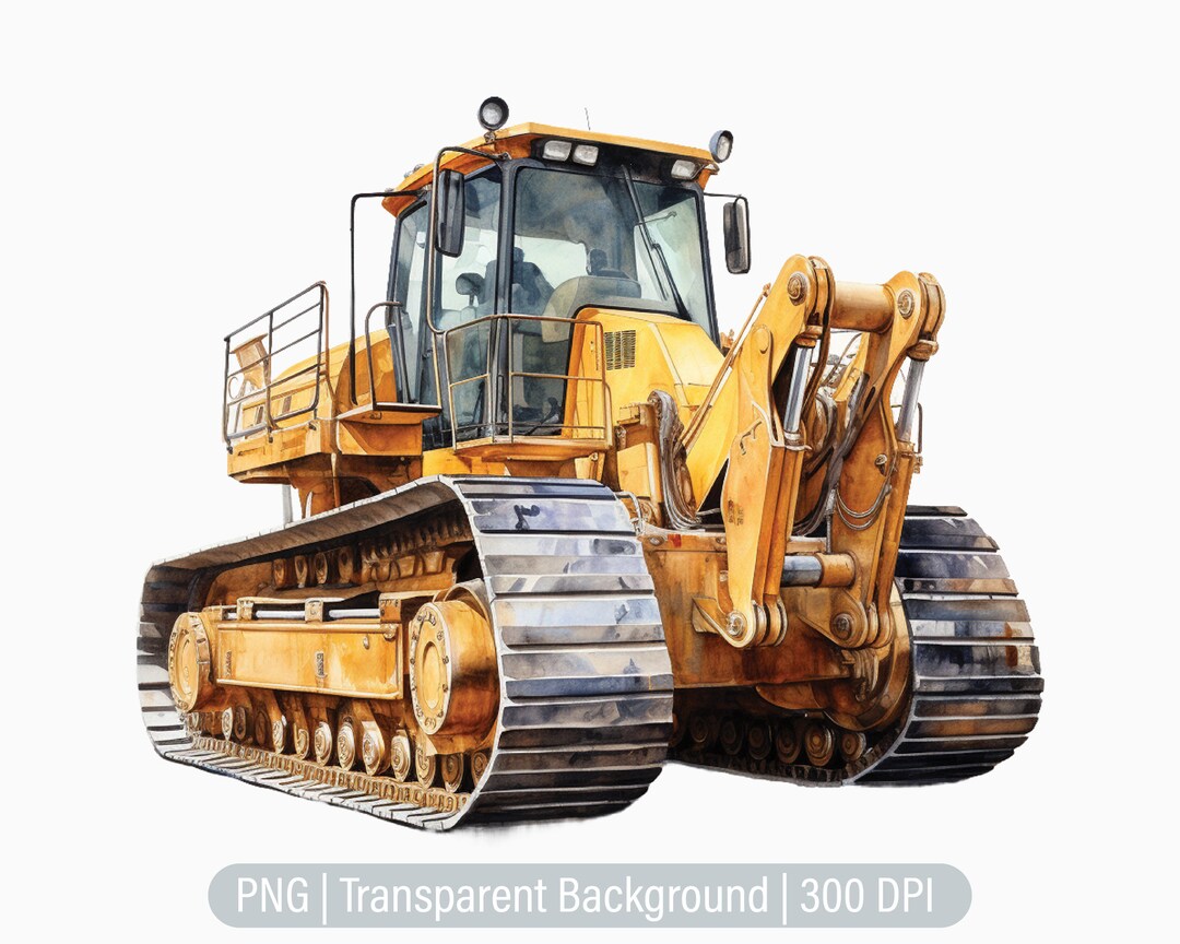 Construction Vehicle Clipart, Crawler, Bulldozer, Junk Journal ...