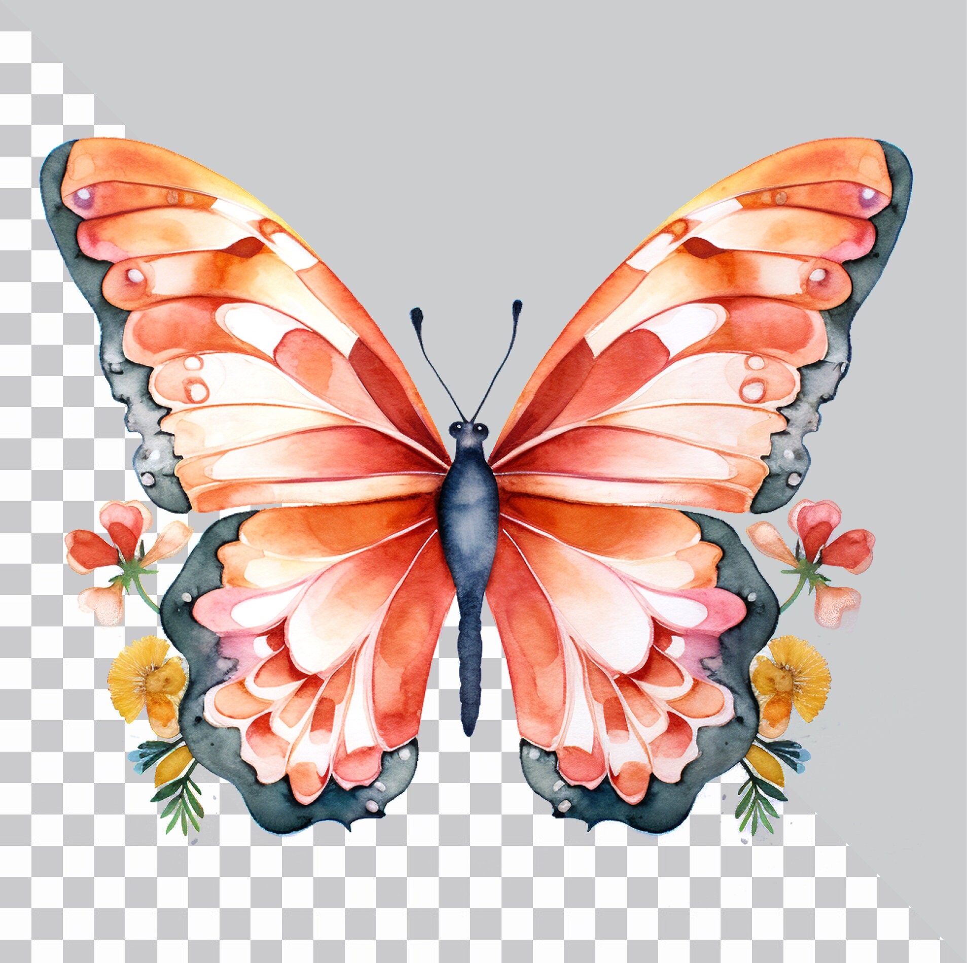 Boho Butterfly Clipart Watercolour Butterfly Clipart - Etsy