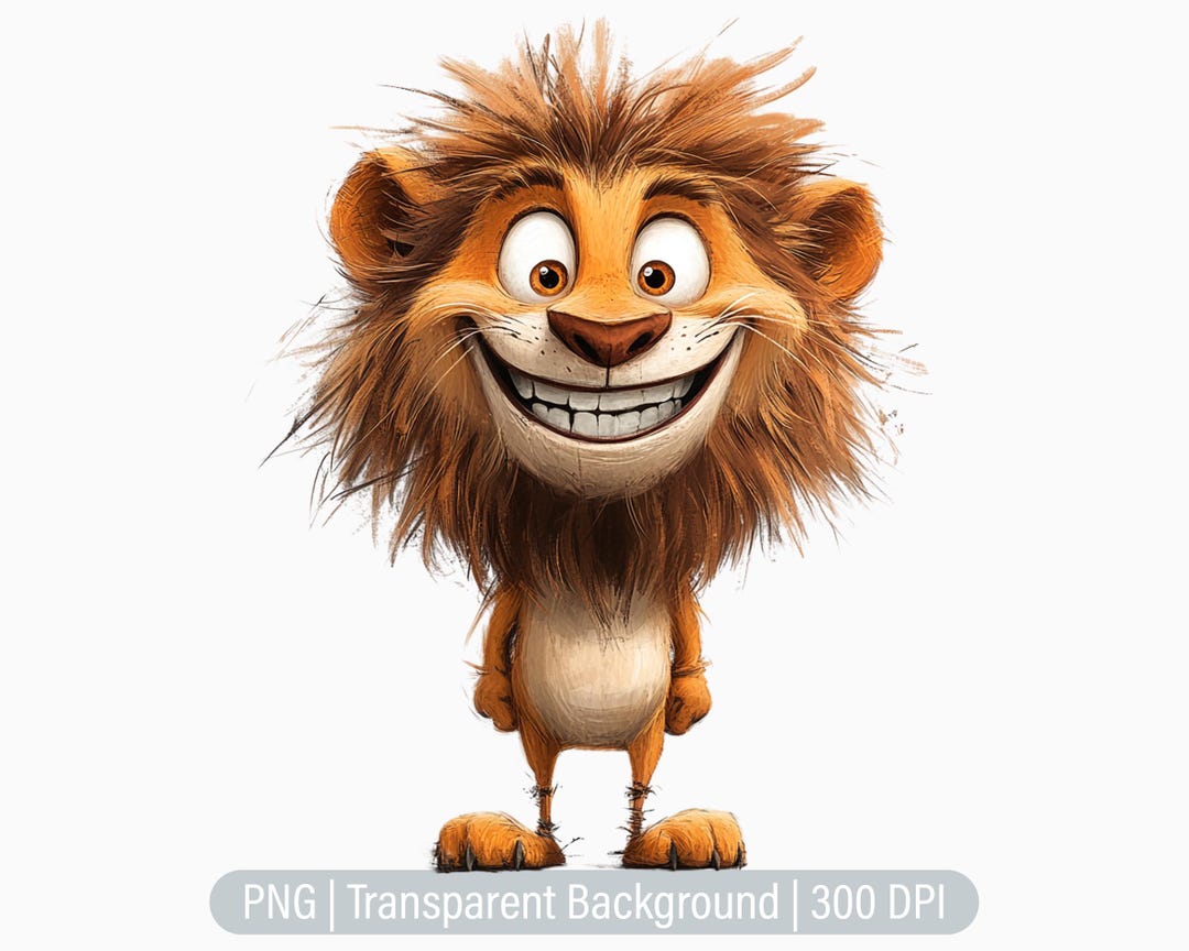 Quirky Lion Clipart, Savanna, Safari Africa, Cute Funny Animal, Junk ...