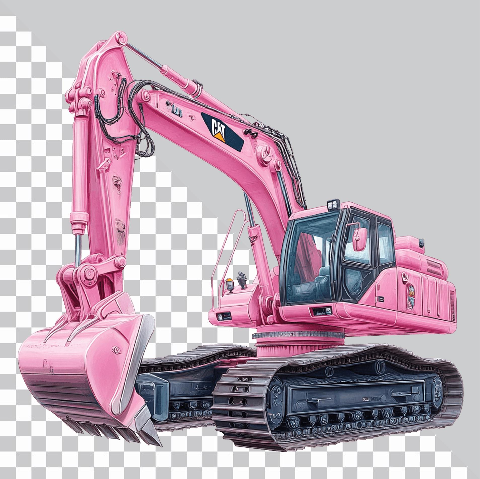 Pink Construction Excavator Clipart, Construction Girl PNG, Junk ...