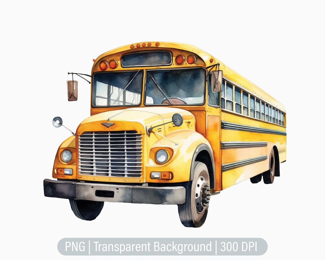 School Bus Clipart, Back to School PNG, School Stationary, Junk ...