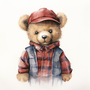 Teddy Bear Clipart, Watercolour Cute Teddy Bear, Baby Decor, Nursery ...