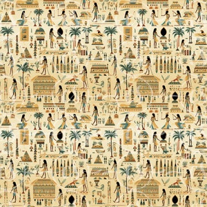 Egyptian Digital Paper, Ancient Egypt Seamless Pattern, Hieroglyphics ...