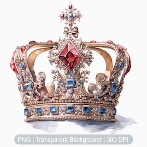 Watercolour Royal Crown Clipart, Princess Crown ,tiara Clipart, Fairy ...