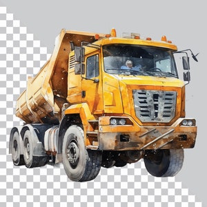 Construction Vehicle Clipart, Dump Truck, Junk Journal, Scrapbooking ...