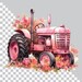 Pink Tractor Clipart, Floral Tractor PNG, Farm Tractor, Junk Journals ...