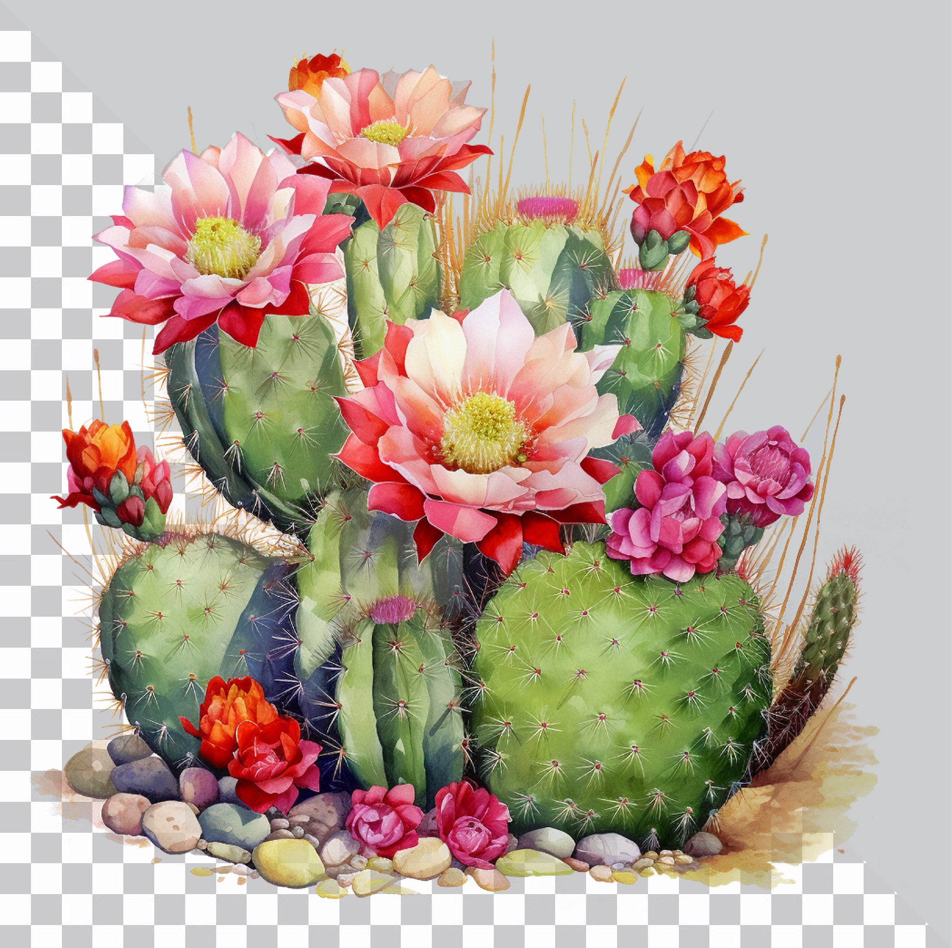 Watercolor Cactus Clipart, Desert Cactus Clipart, Desert Cacti ...