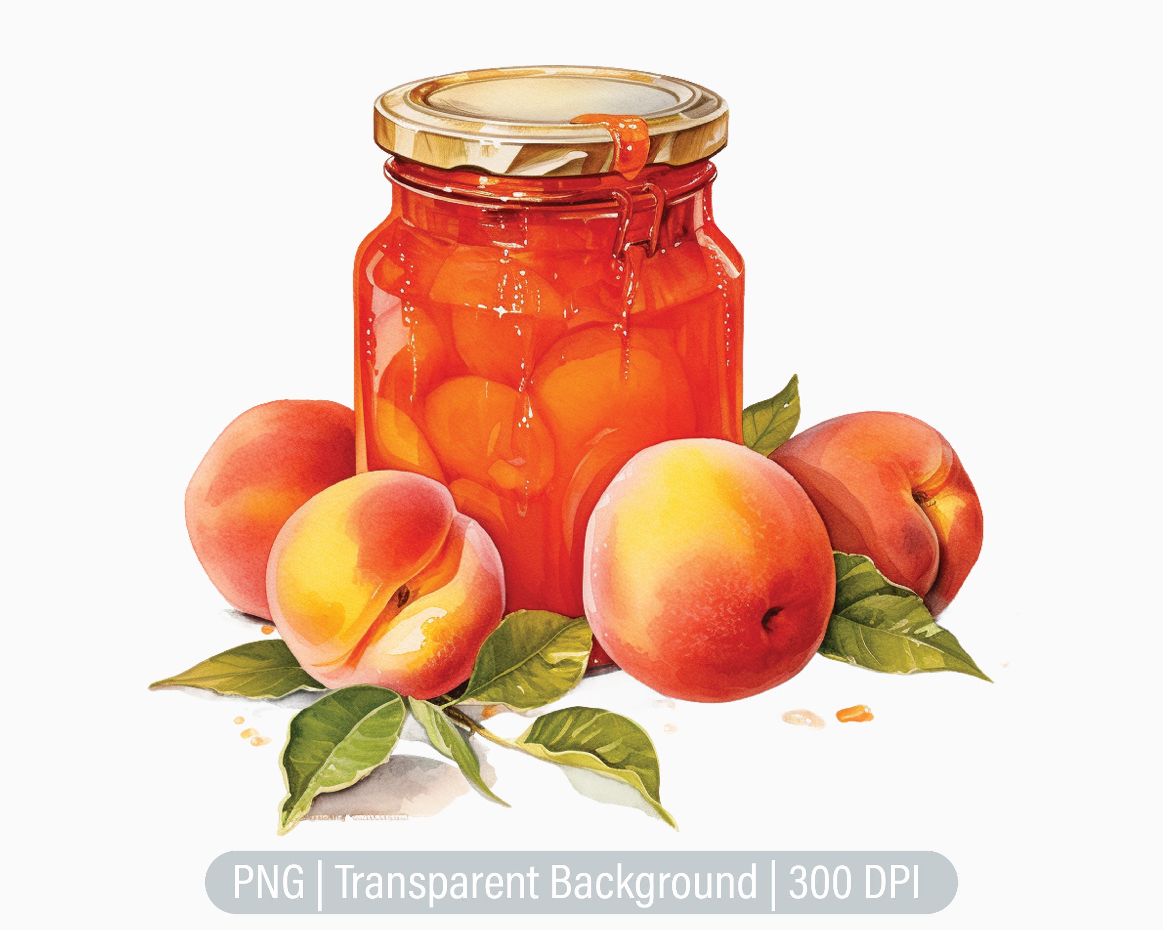 Peach Jam Clipart, Peaches, Fruits Jello, Peach Jar, Junk Journals ...