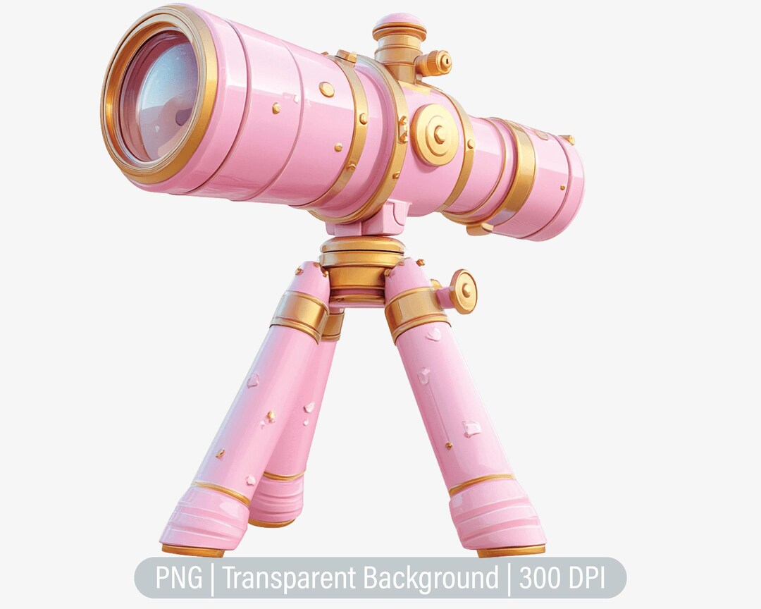 Pink Telescope Clipart, Space PNG, Girl Astronaut, Junk Journals ...