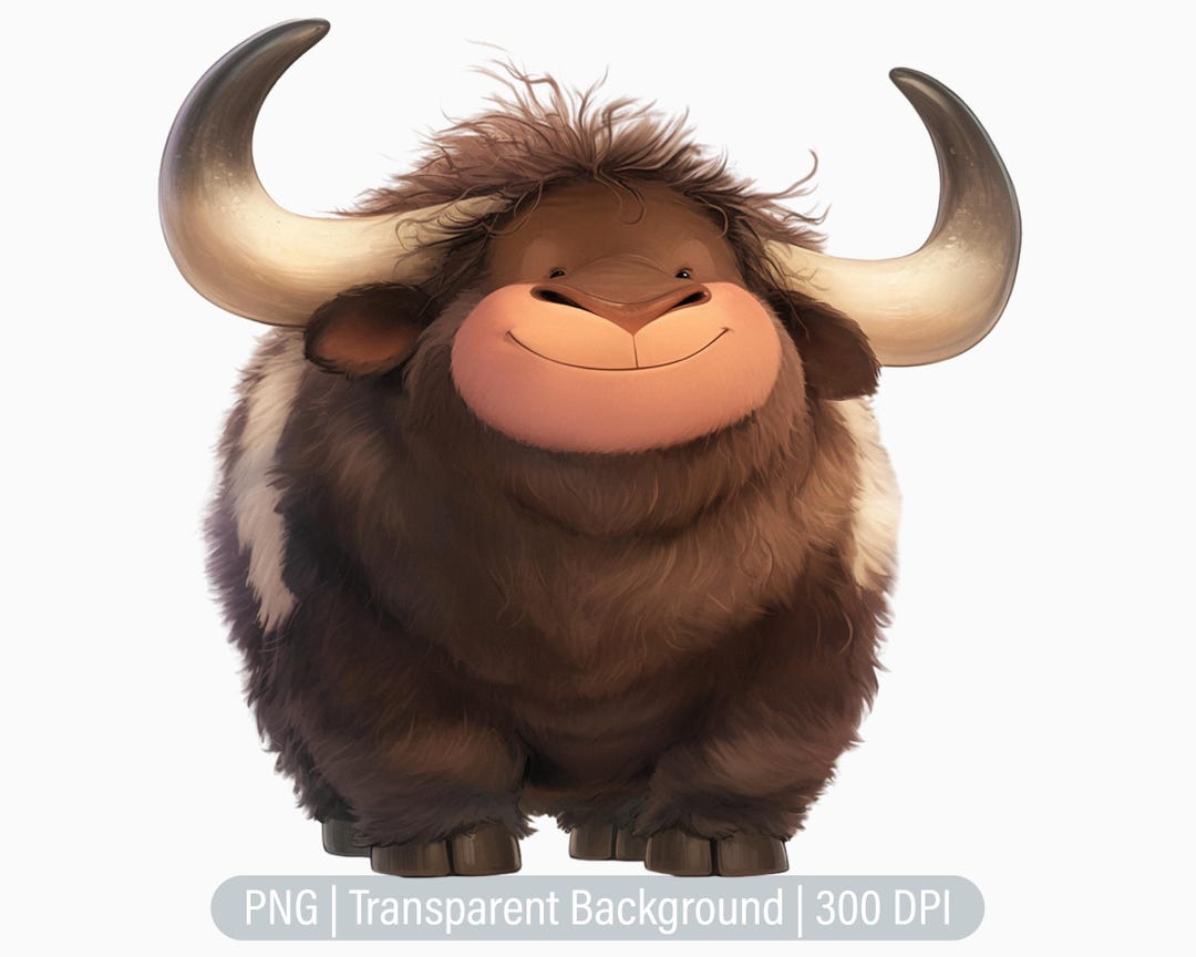 Cute Musk Ox Clipart, Artic Animal PNG, Bull, Baby Musk, Junk Journal ...