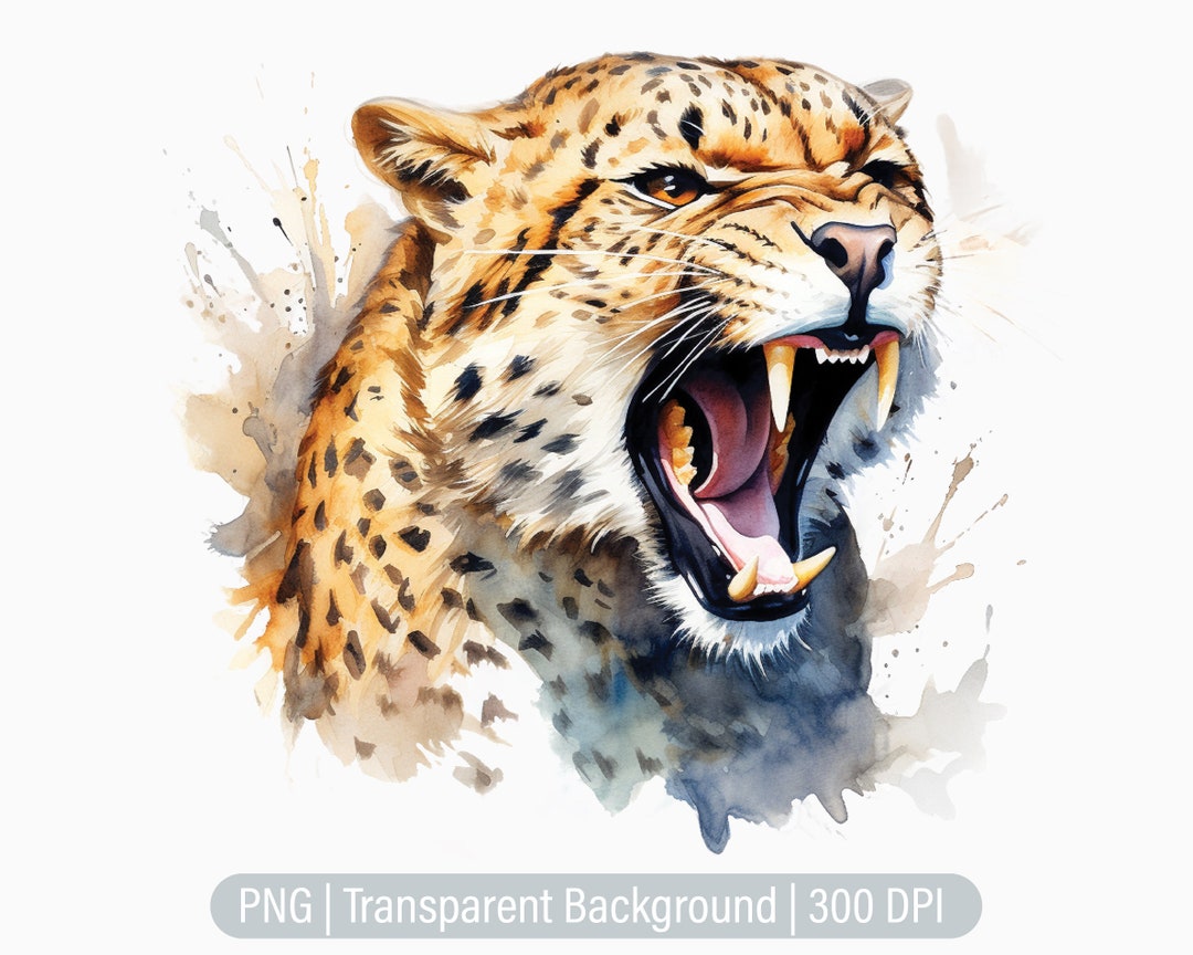 Roaring Cheetah Clipart, Safari Animals PNG, Savanna Animal, Junk ...