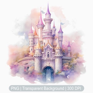 Pastel Castle Clipart, Fairy Tale Princess Castle, Princess Birthday ...