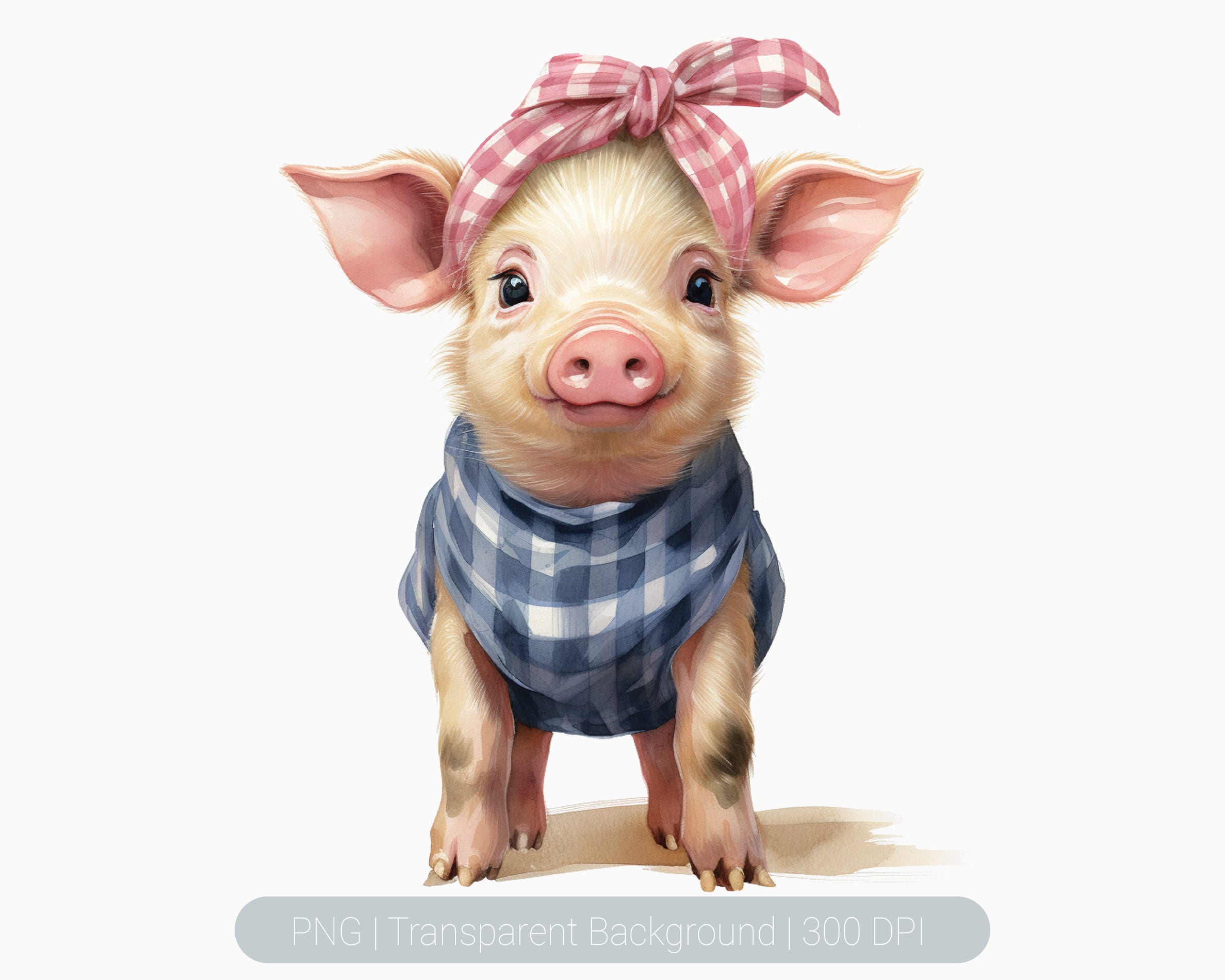 Watercolor Cute Pig Clipart Baby Pig Png Nursery Farm Animal - Etsy