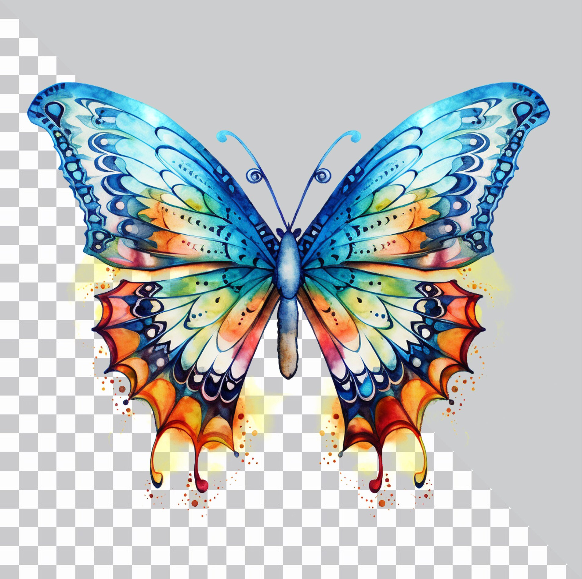 Boho Butterfly Clipart Watercolour Butterfly Clipart - Etsy