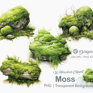 Moss Clipart, Moss Rocks and Stumps Clipart, Moss Tree Trunk, Junk ...