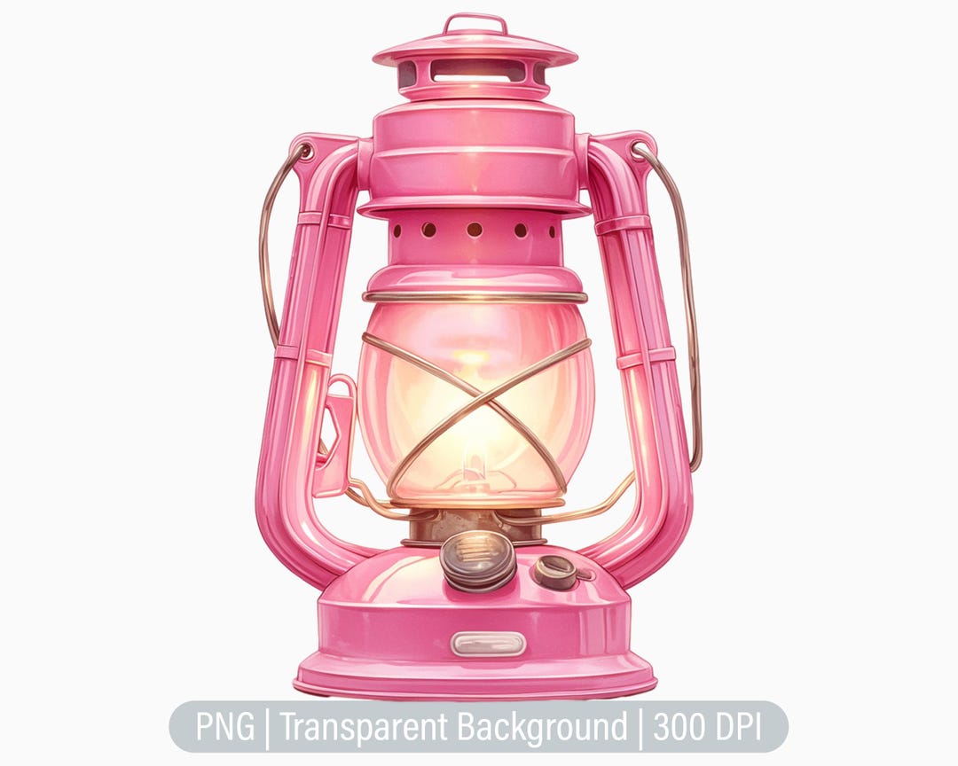 Pink Camping Lamp Clipart, Camper PNG, Adventure, Forest Camp, Junk ...