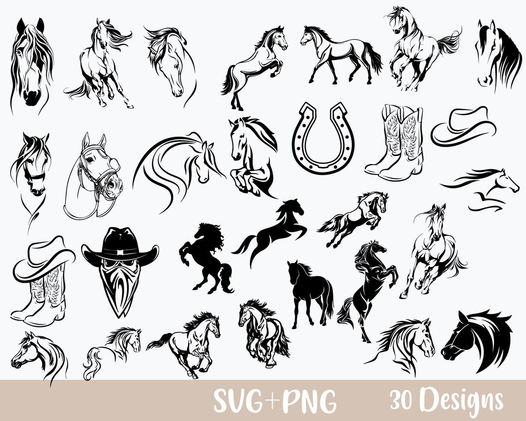 Horse SVG Bundle, Horse Png, Running Horse Svg, Western Horse Svg, Farm ...